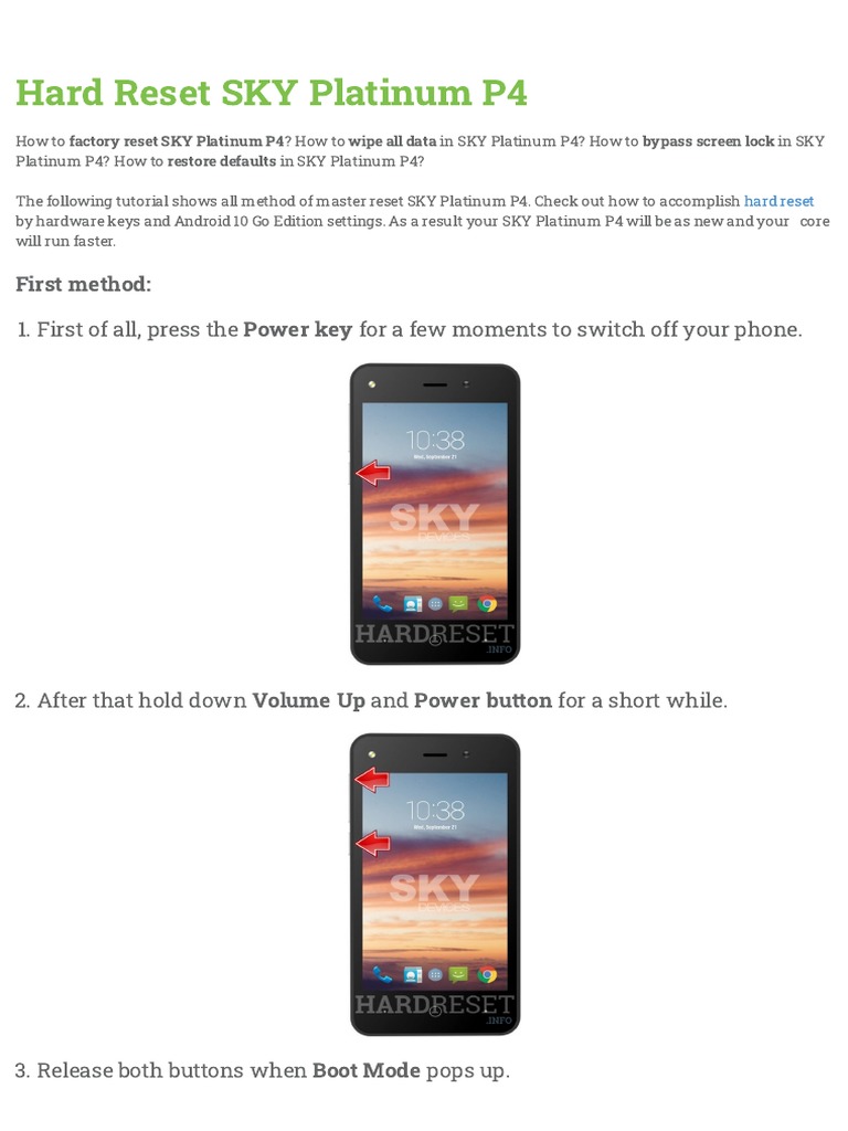 Hard Reset SKY Platinum P4 | PDF | Business | Computers