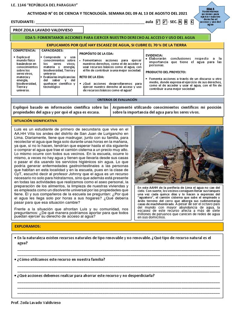 1° y 2° Semana 1 | PDF | Ciencia y matemáticas