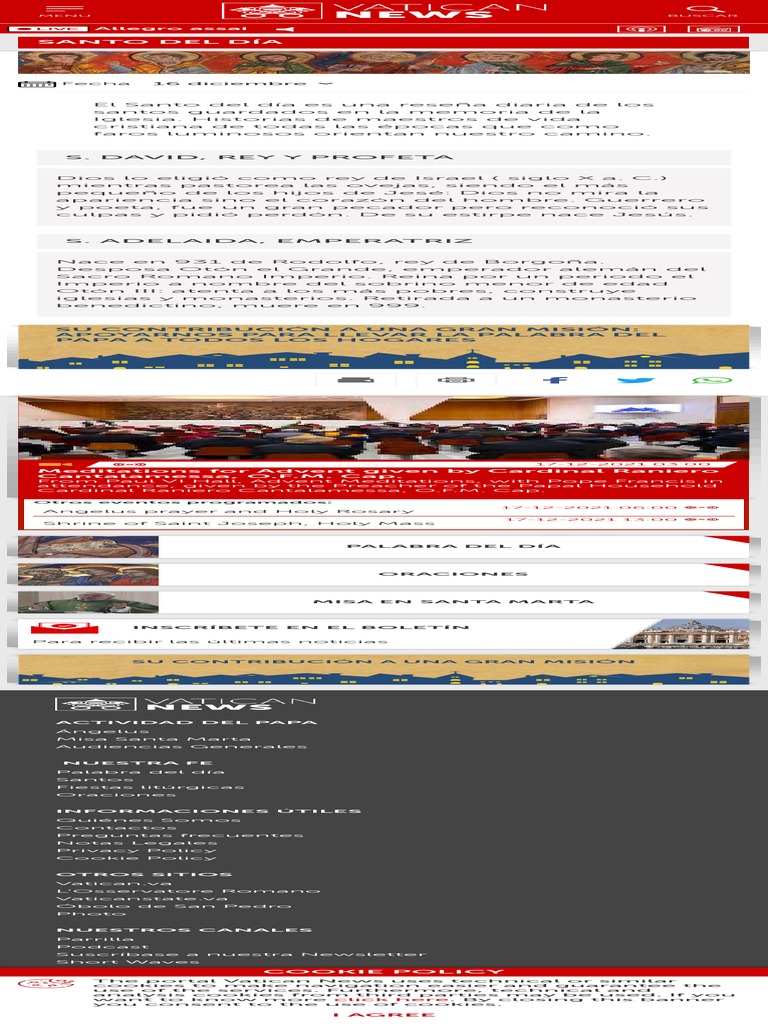 El Santo Del Día y Su Historia - Calendario de Los Santos - Vatican ...