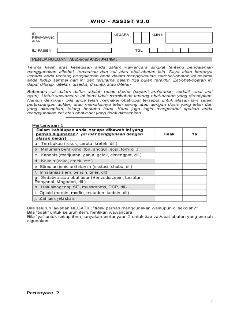 Penggunaan Mogadon dalam Wawancara Zat | PDF