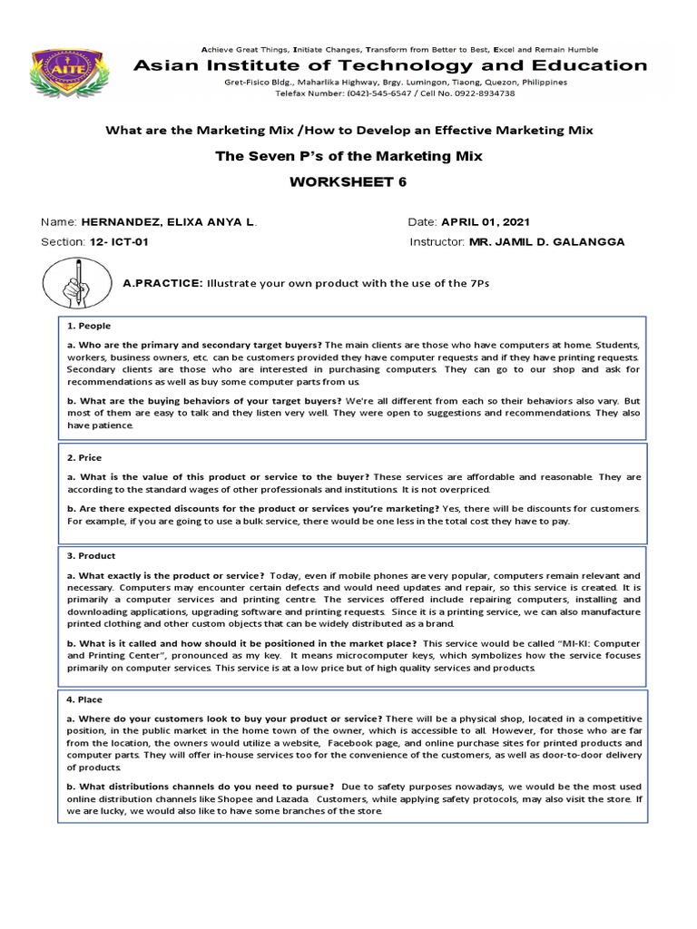 What Are The Marketing Mix /how To Develop An Effective Marketing Mix ...