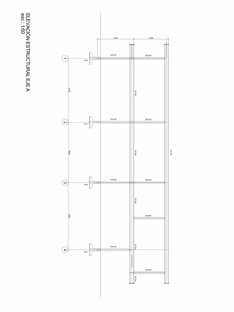 Elevación Estructural Eje A | PDF