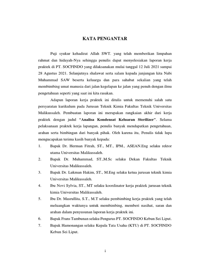 Analisa Kondensat Sterilizer PT SOCFINDO | PDF
