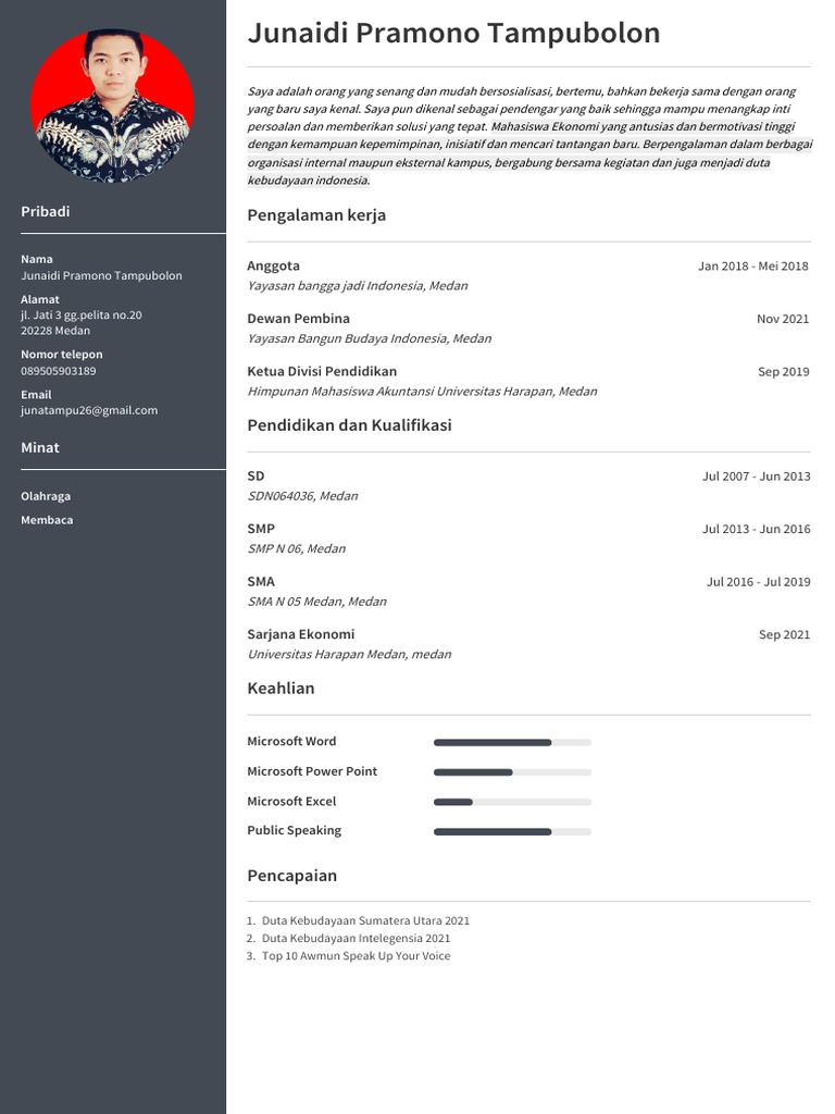 CV Junaidi Pramono Tampubolon #1 | PDF