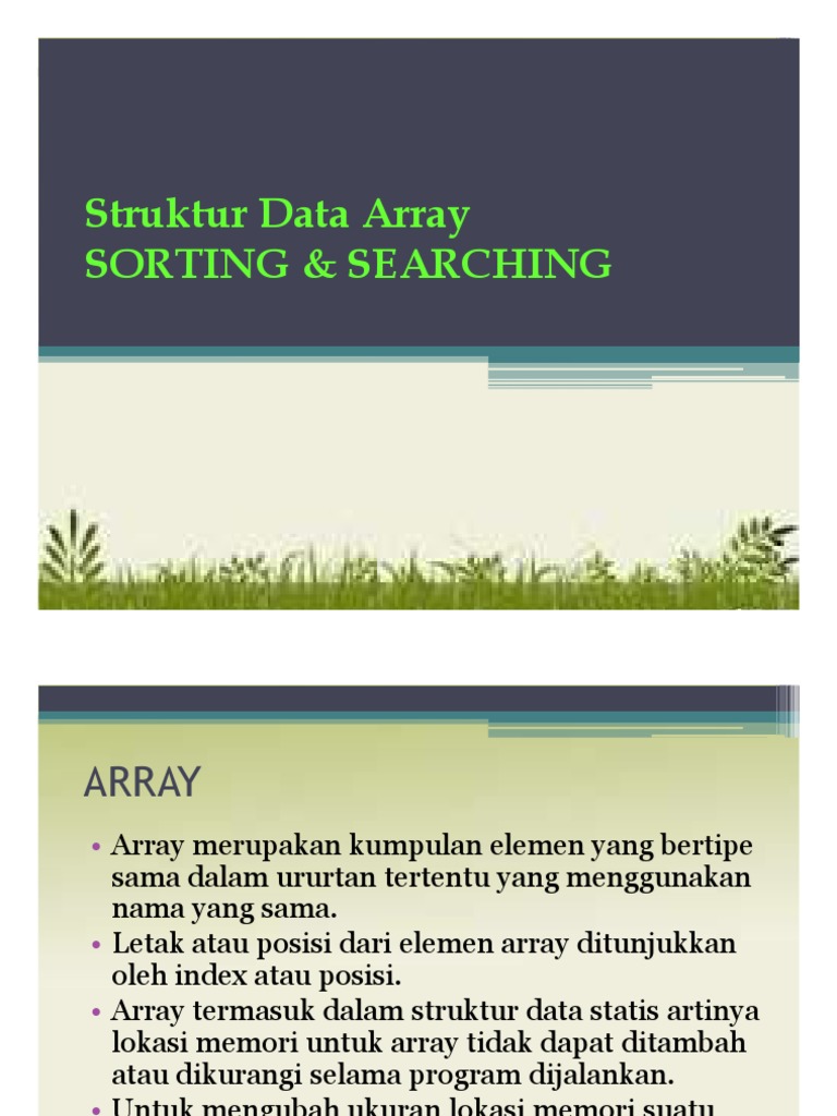 Array, Sorting, Searching | PDF