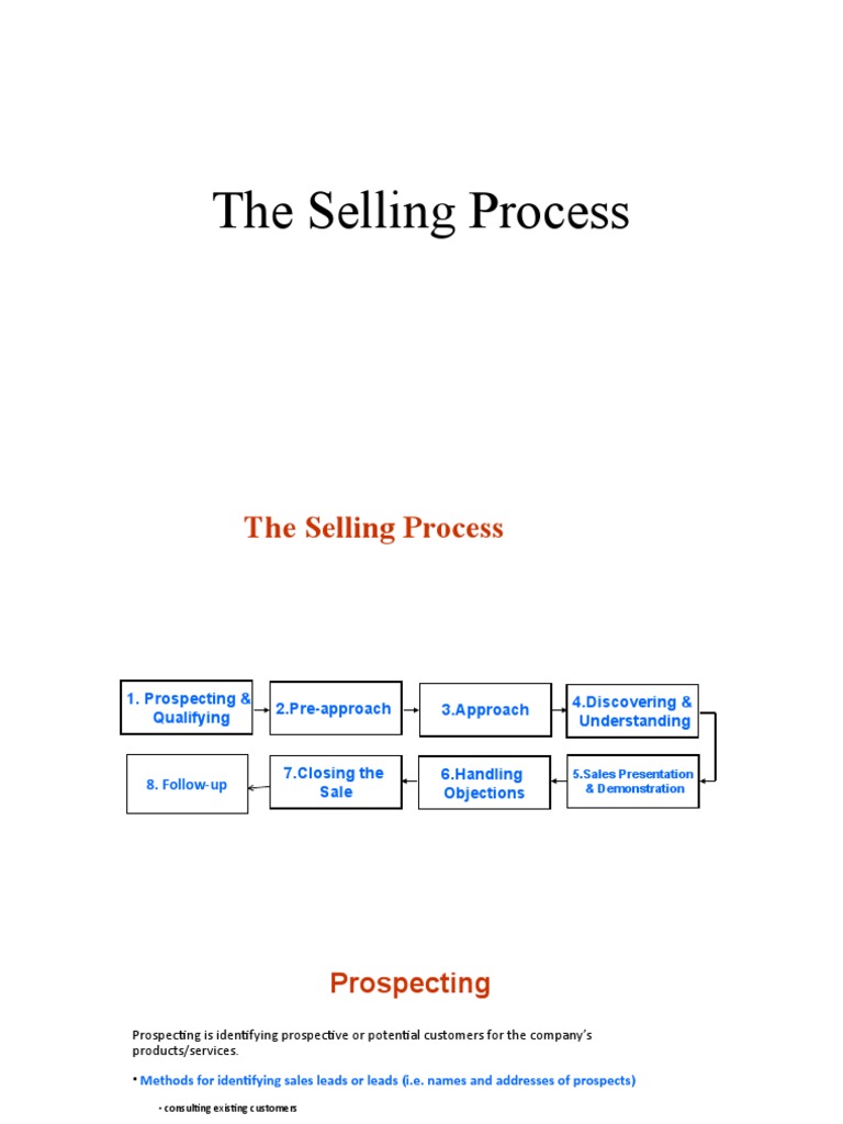 The Selling Process | PDF | Sales | Market (Economics)