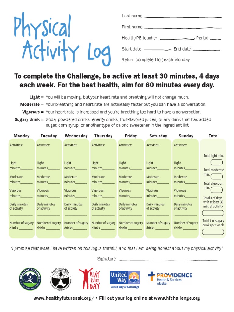 Simple Physical Activity Log Template | PDF