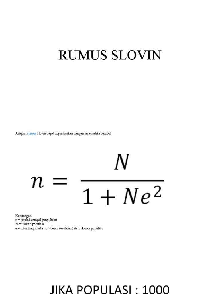 Rumus Slovin | PDF