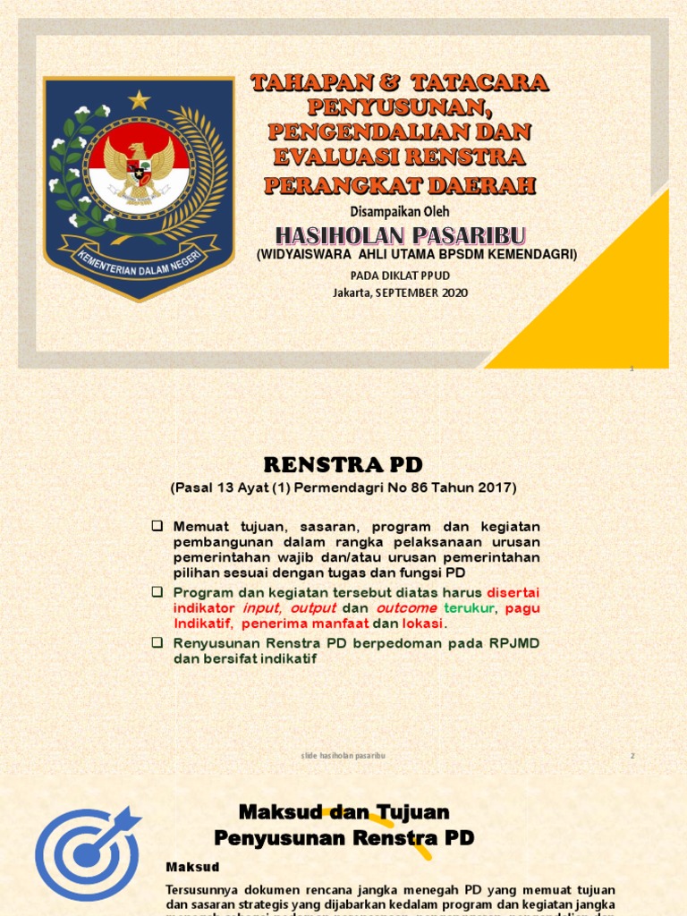 Paparan Ppud Penyusunan Pengendalian Dan Evaluasi Renstra PD | PDF