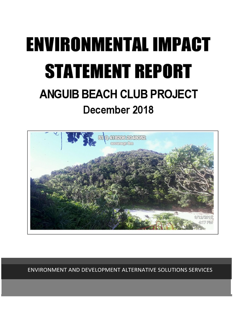 Environmental Impact Statement Report: Anguib Beach Club Project | PDF ...