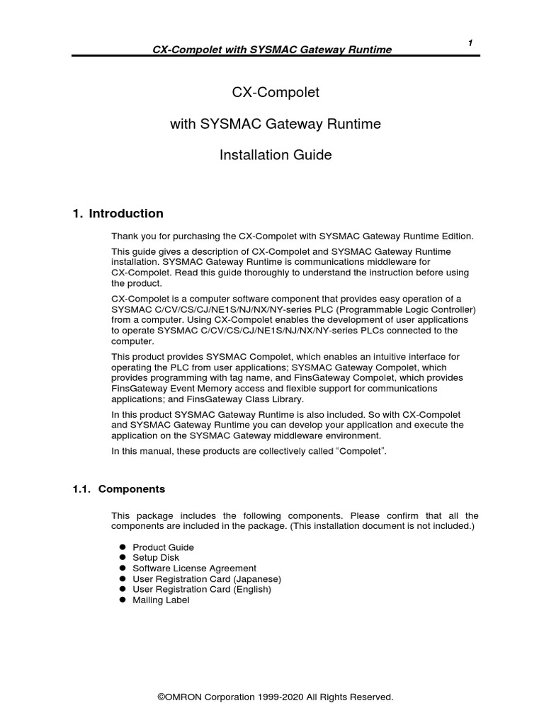 CX-Compolet SGW InstallationGuide E | PDF | Microsoft Windows | 64 Bit Computing