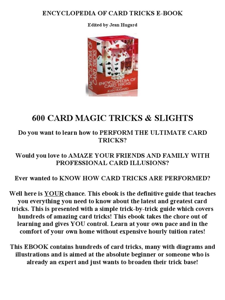 Encyclopedia of Card Tricks E-Book | PDF | Magic (Illusion) | Gaming ...