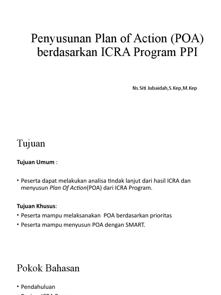 Penyusunan POA untuk ICRA PPI | PDF