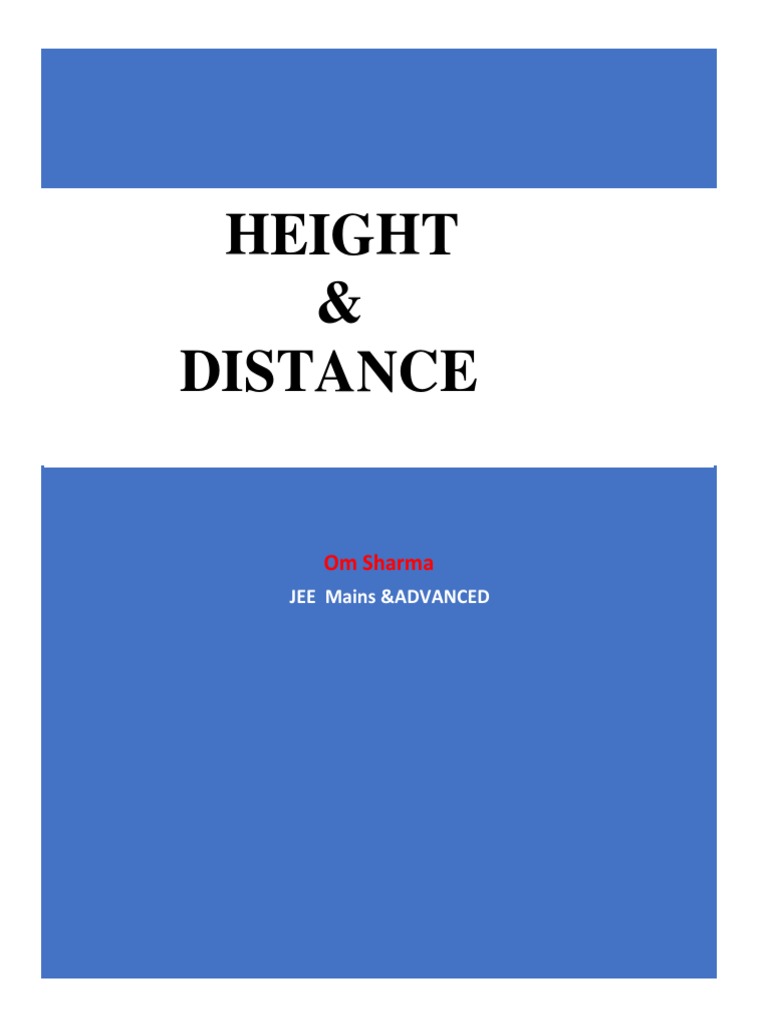 Height & Distance Sheet by Om Sir | PDF | Angle | Geometry