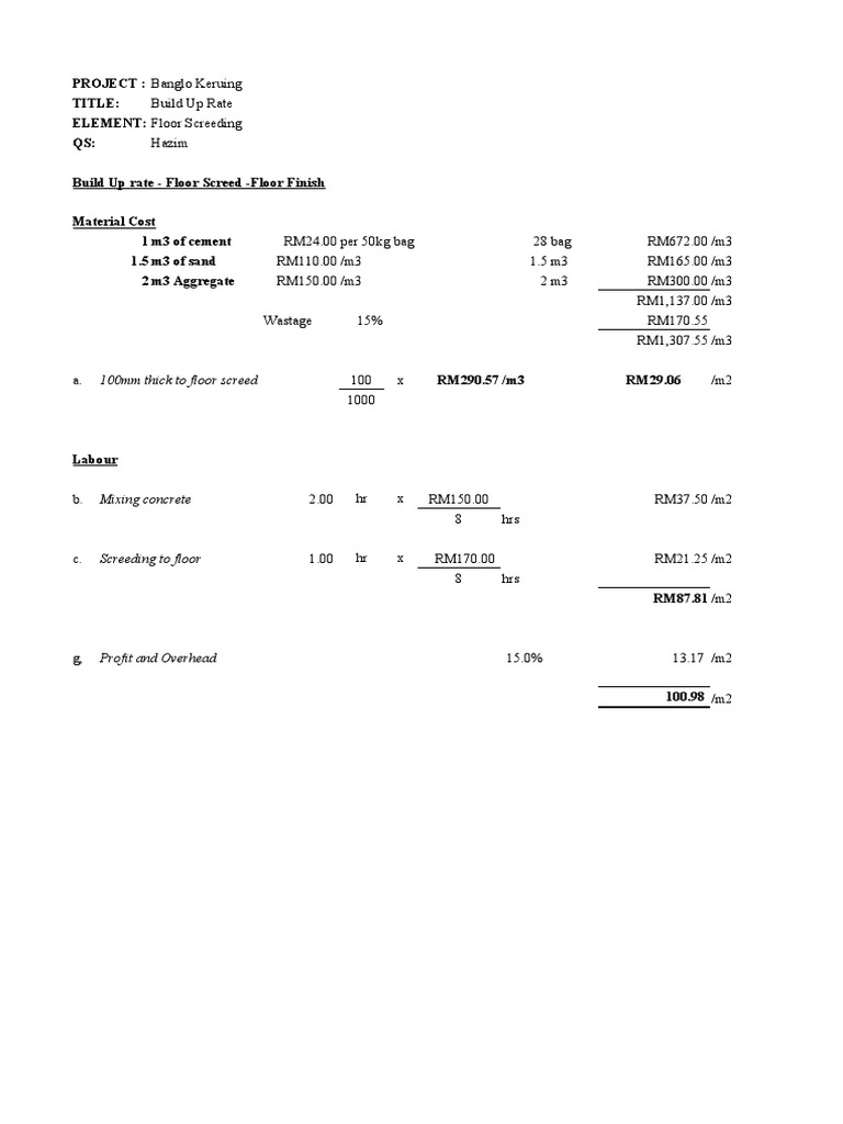 Build Up Rate Floor Screed | PDF | Architecture | Architectural Design