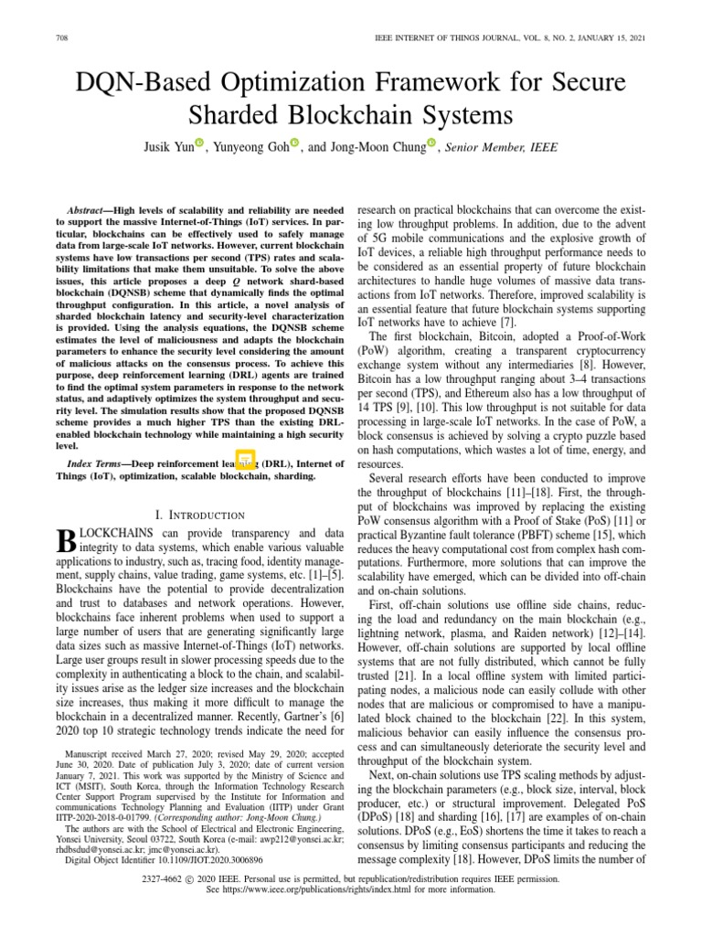 DQN-Based Optimization Framework For Secure Sharded Blockchain Systems ... DQN-Based Optimization Framework For Secure Sharded Blockchain Systems ...