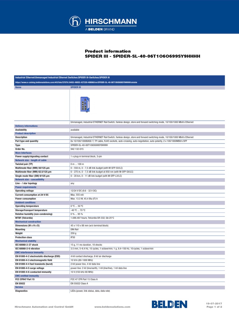 Hirschmann Automation and Control GMBH | PDF | Electromagnetic ...