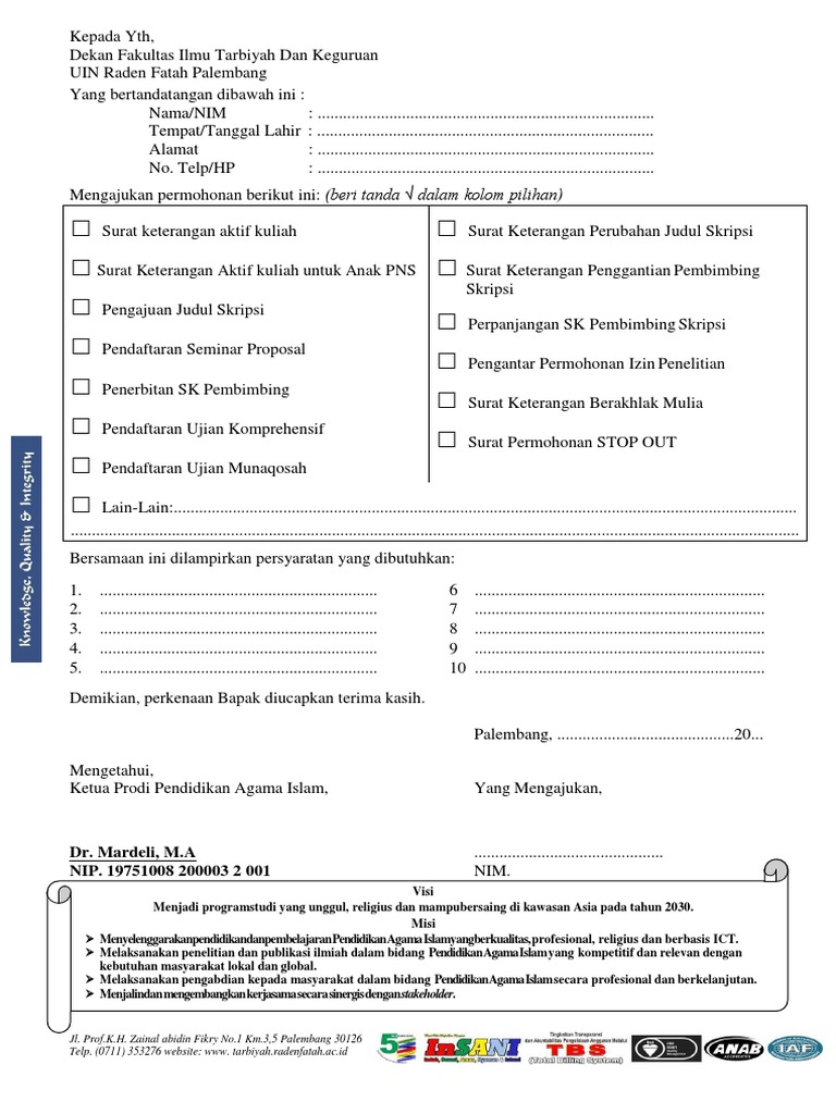 Formulir Permohonan | PDF