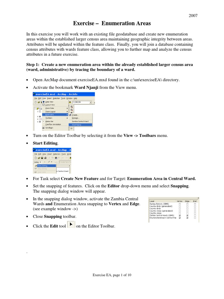 Exercise - Enumeration Areas | PDF | Census | Menu (Computing)