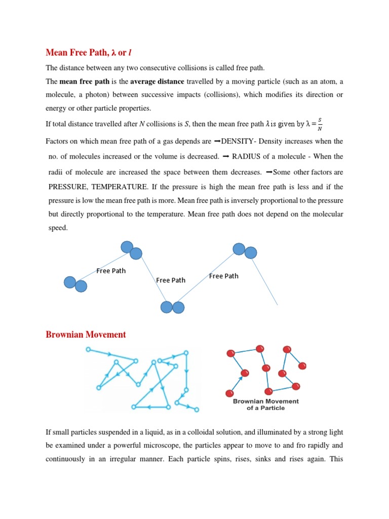 Kinetic Theory of Gas | PDF | Gases | Brownian Motion
