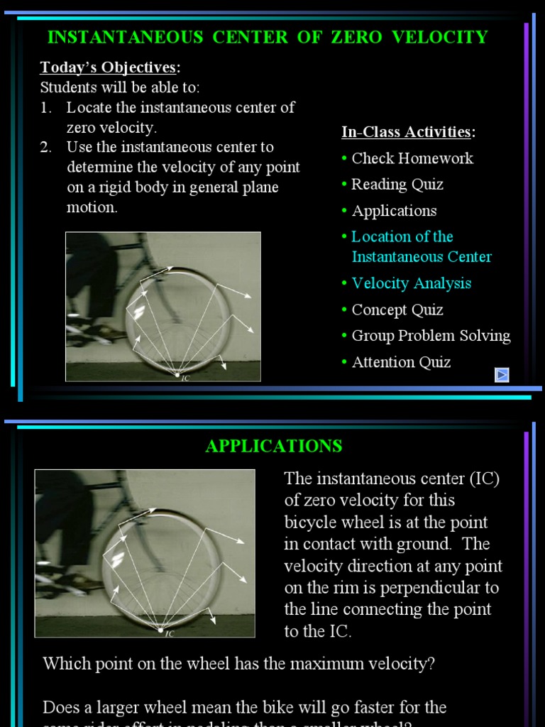 Instantaneous Center of Zero Velocity | PDF | Velocity | Classical ...