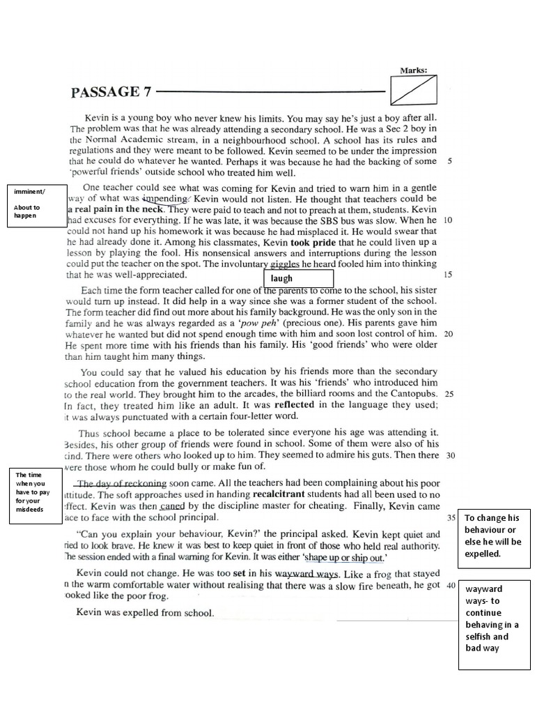 Grade 9 Comprehension and Word Formation | PDF