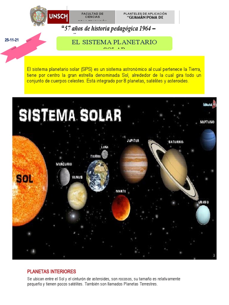 Hojas De Trabajo Sobre Los Planetas En Formato Pdf