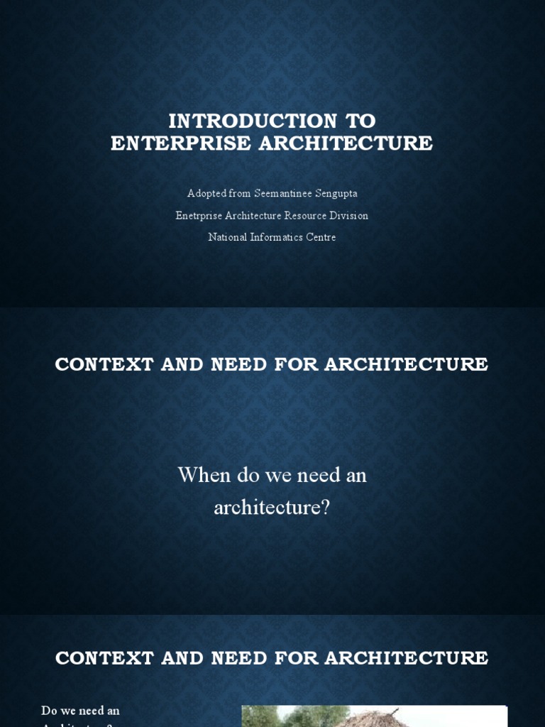 Introduction To Enterprise Architecture | PDF | Enterprise Architecture ...