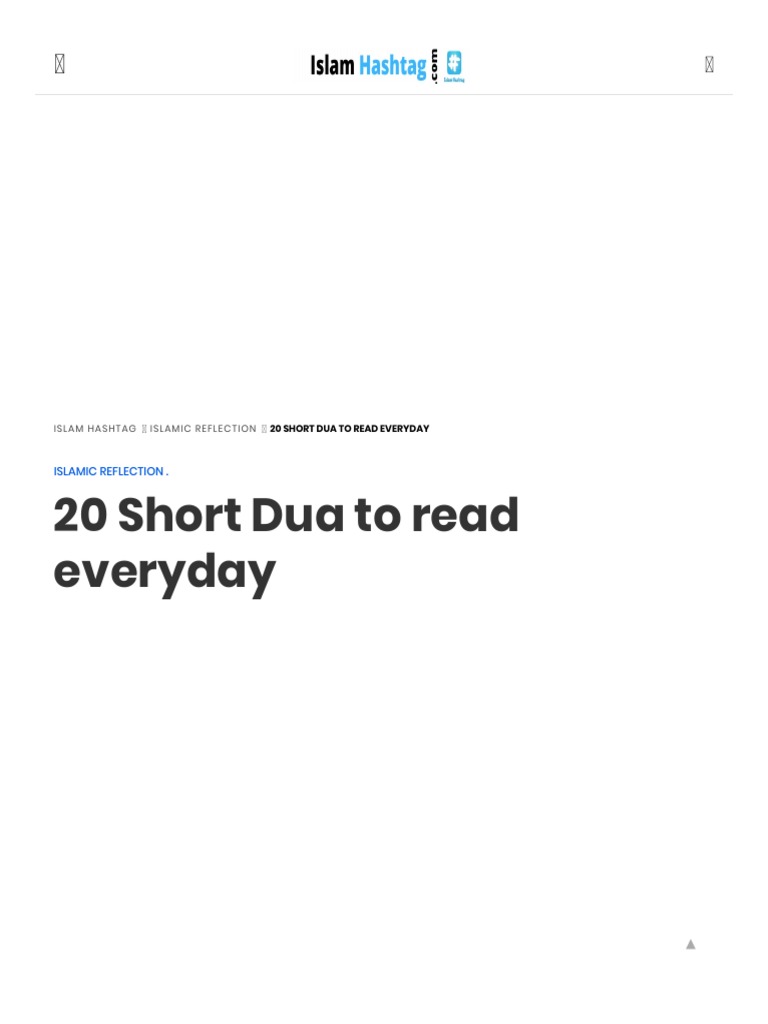 20 Short Dua To Read Everyday | PDF | Prophets And Messengers In Islam ...