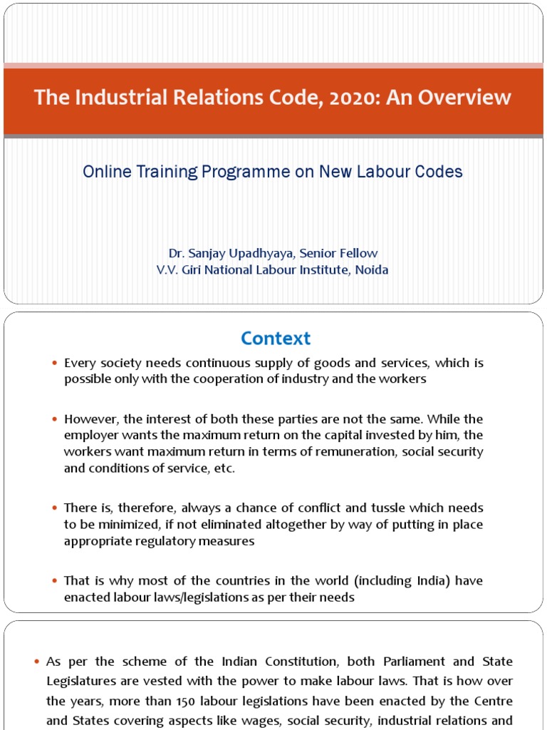 Industrial Relations Code, 2020 | PDF | Employment | Tribunal