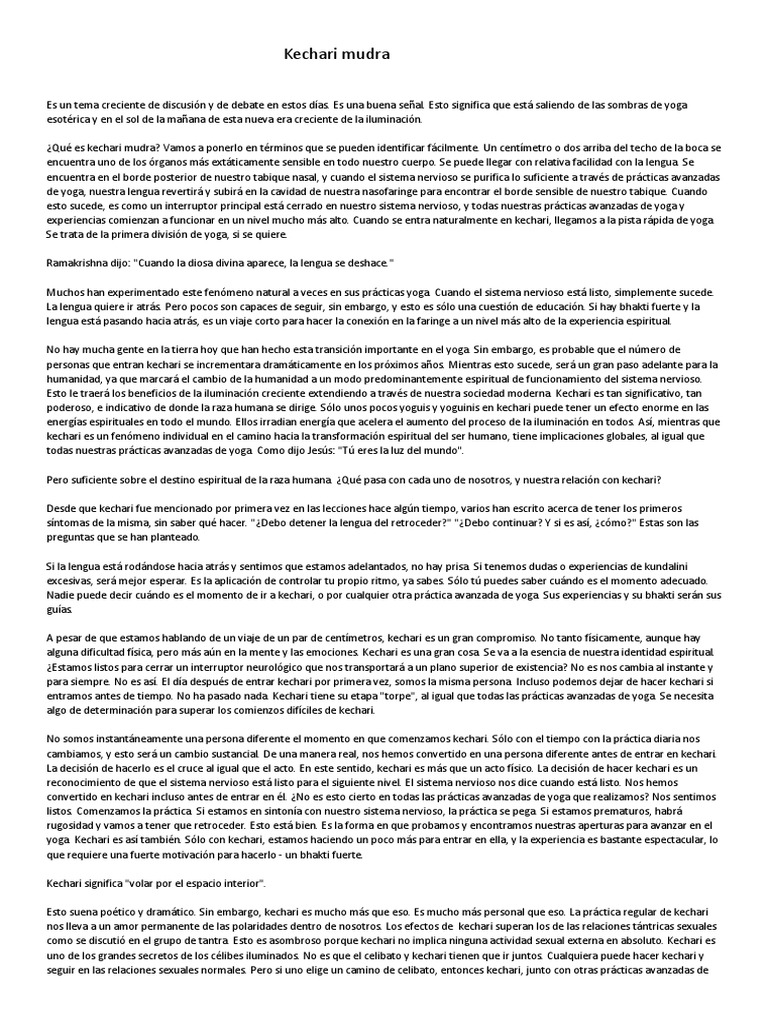 Kechari Mudra | Descargar gratis PDF | Yoga | Felicidad