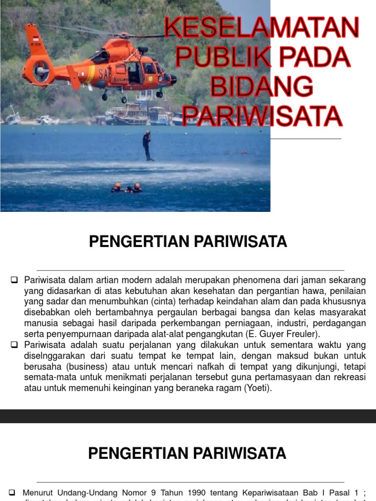 Sesi 7 Keselamatan Publik Di Bidang Pariwisata | PDF