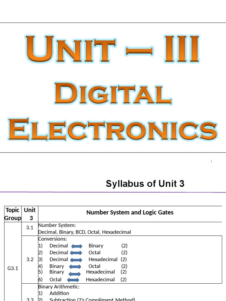 Number System and Logic Gates | PDF | Subtraction | Microcontroller