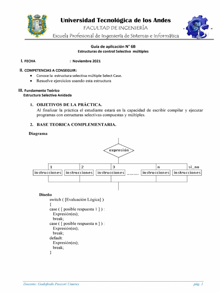 Guia6B Multiple Switch Case Ejercicios | PDF