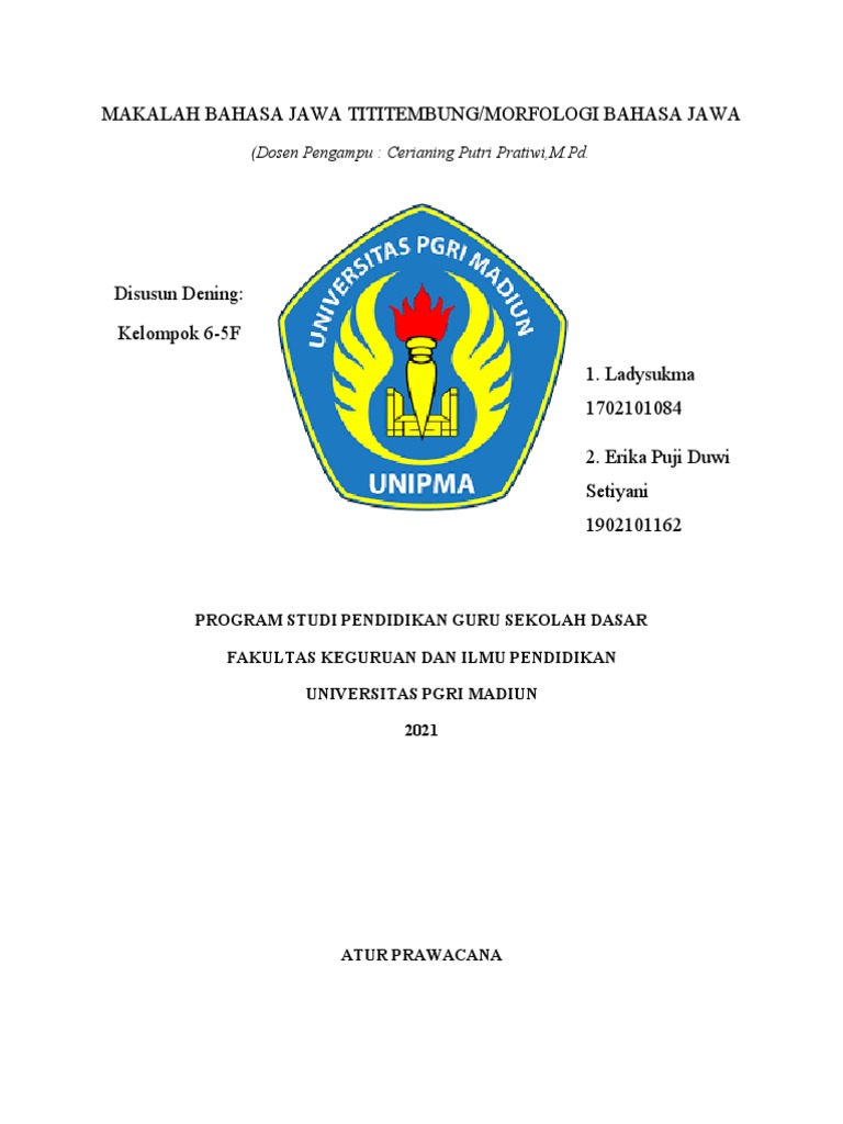Makalah Bahasa Jawa Kel 6 Morfologi | PDF