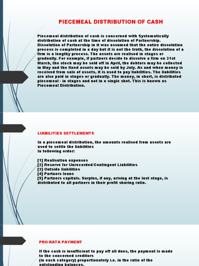 Piecemeal Cash Distribution in Partnerships | PDF | Balance Sheet ...