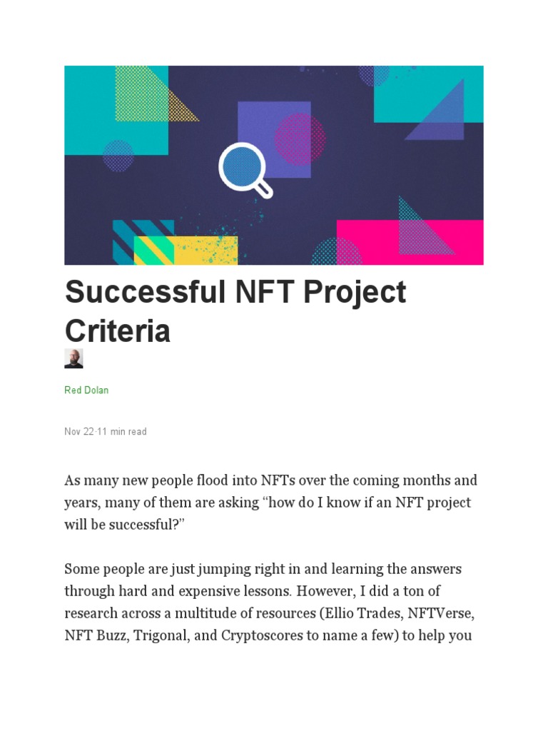Successful NFT Project Criteria | PDF