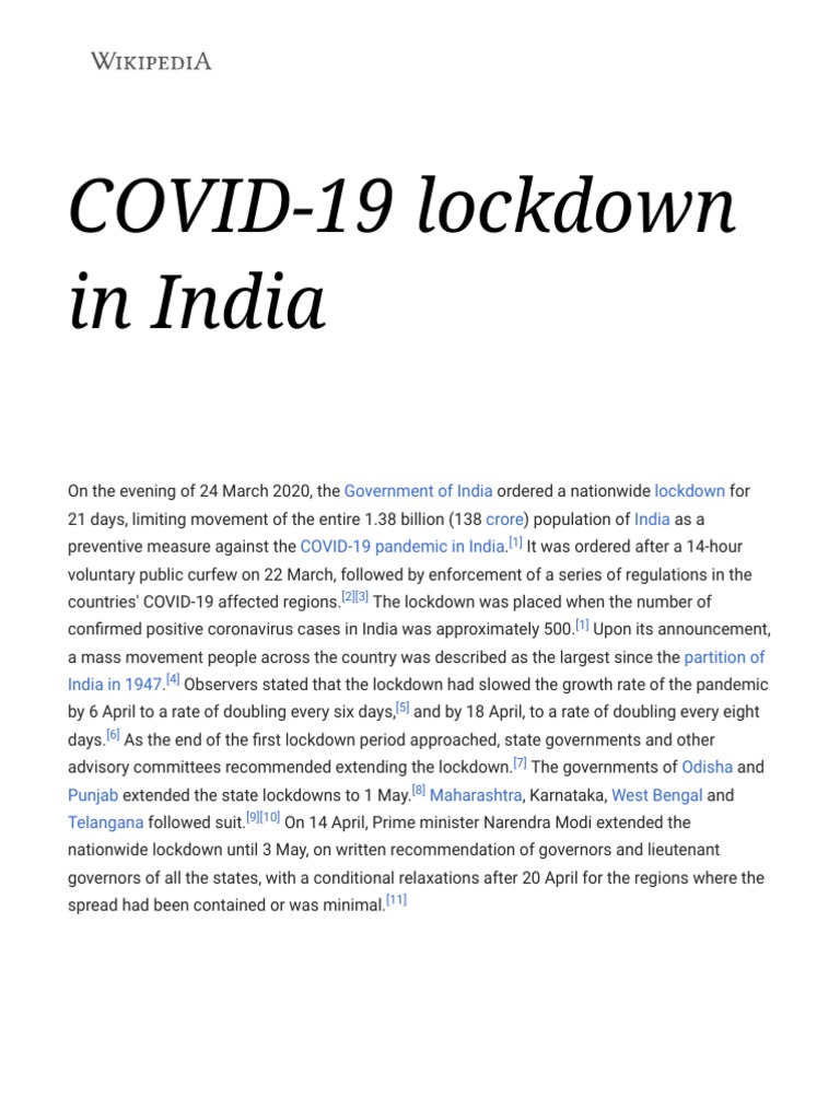 India COVID-19 Lockdown Timeline | PDF | Politics | Social Science