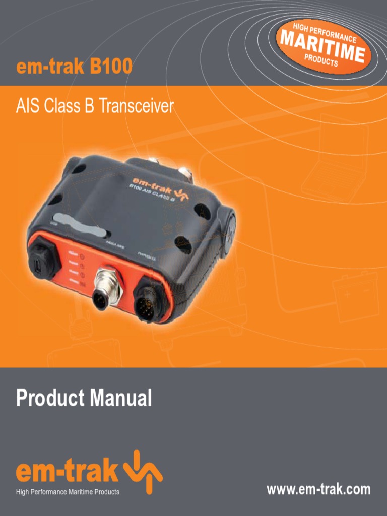 Em-Trak B100: AIS Class B Transceiver | PDF | Usb | Personal Computers