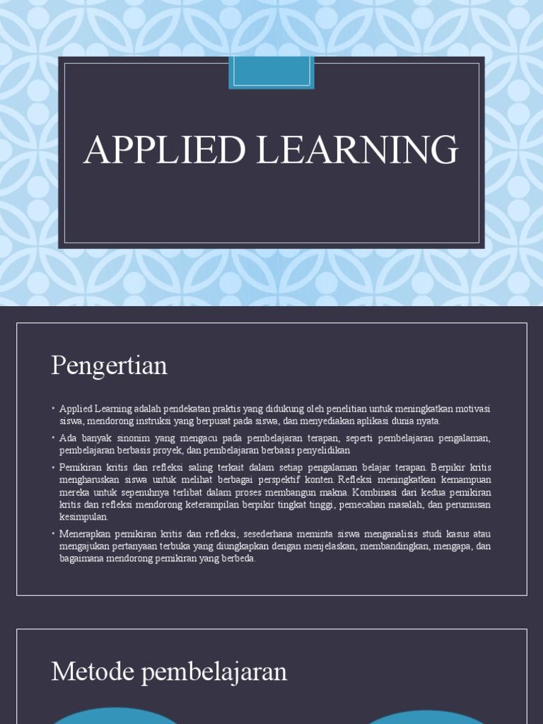Applied Learning | PDF