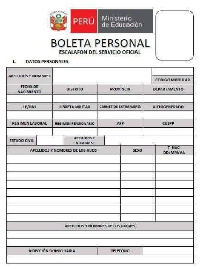 Boleta Personal | PDF