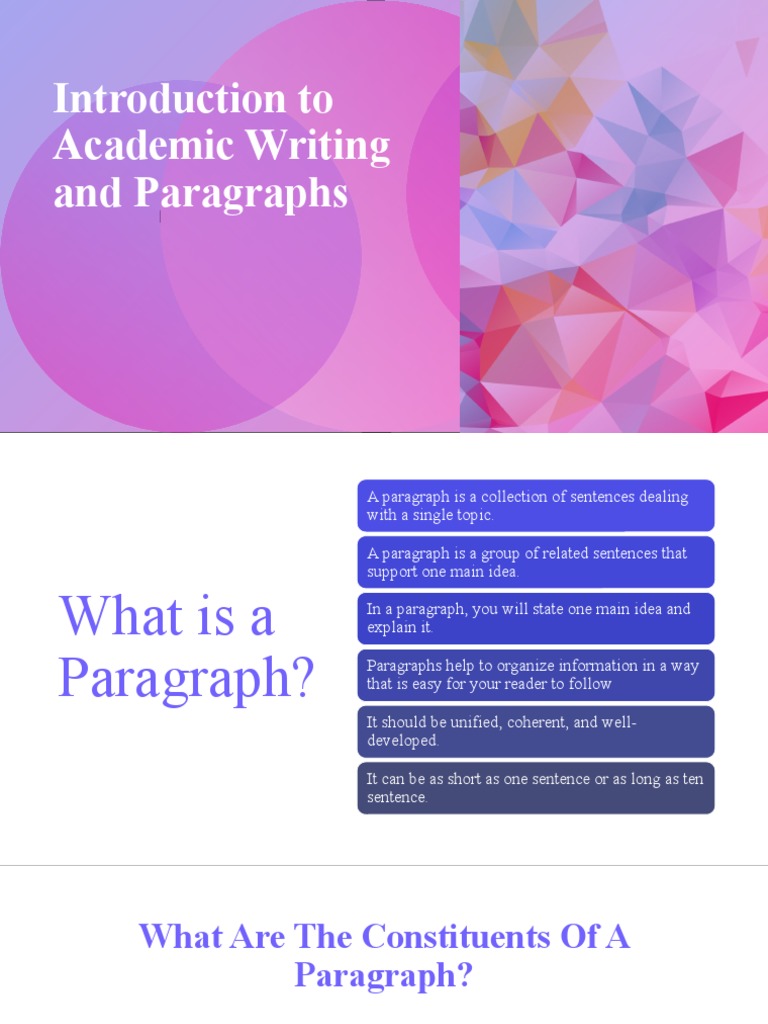 Introduction To Academic Writing and Paragraphs | PDF | Paragraph ...