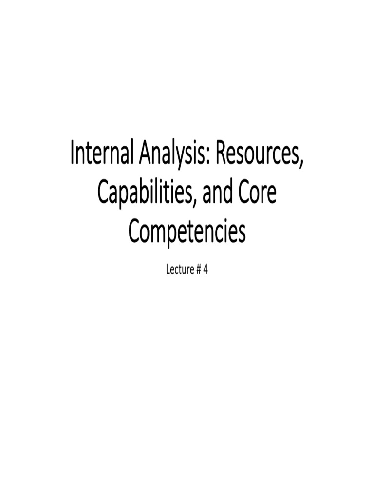 Internal Analysis: Resources, Capabilities, and Core Competencies | PDF ...