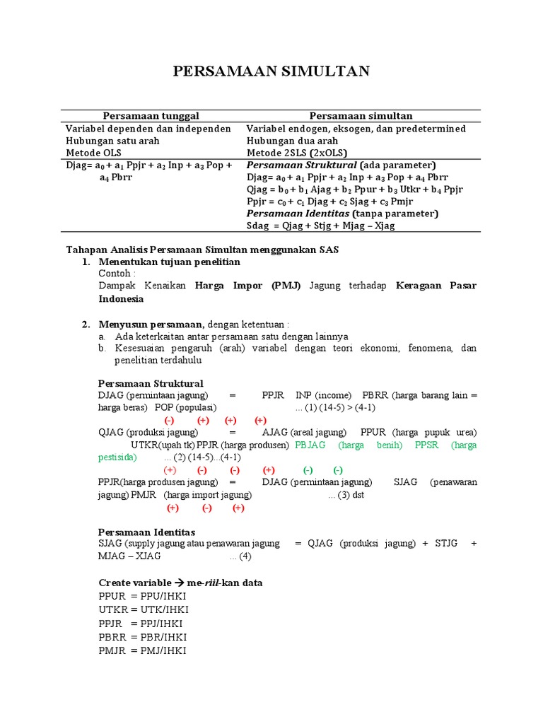 Persamaan Simultan | PDF