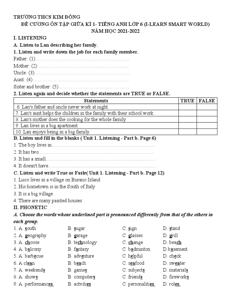 Grade 6 English Midterm Review | PDF | English Language