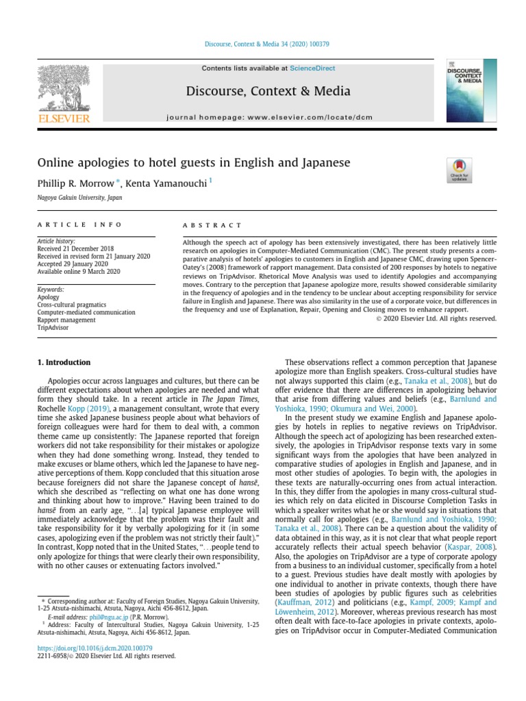 Discourse, Context & Media: Phillip R. Morrow, Kenta Yamanouchi | PDF | Adverb | English Language