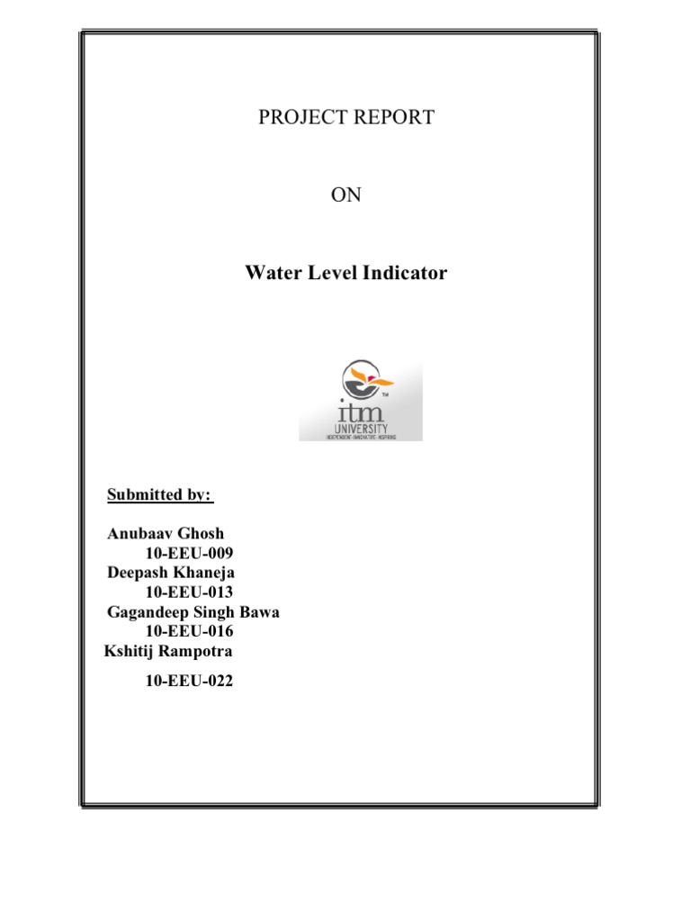 Physics 1st Sem Water Level Indicator Project Report | PDF