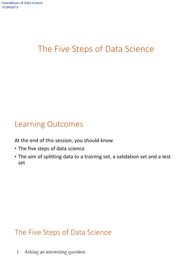 Five Steps of Data Science Explained | PDF | Applied Mathematics ...