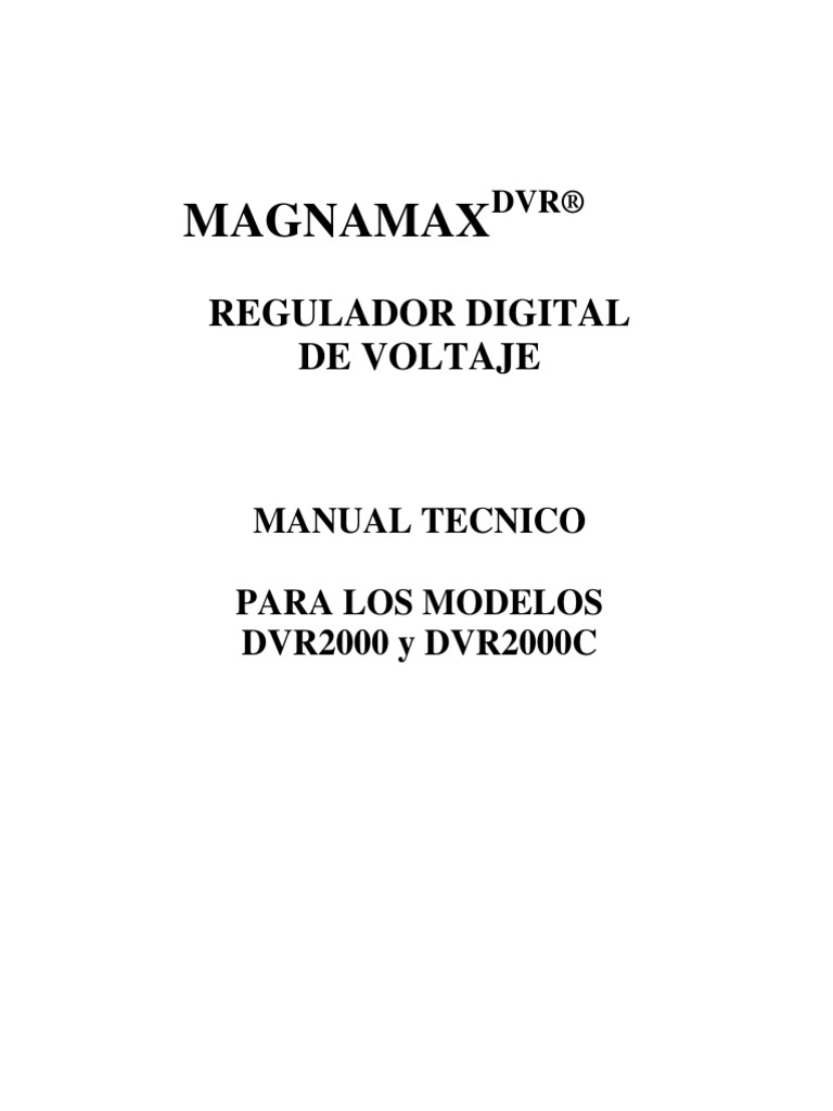 DVR2000 Avr1 | PDF | Generador eléctrico | Diodo emisor de luz