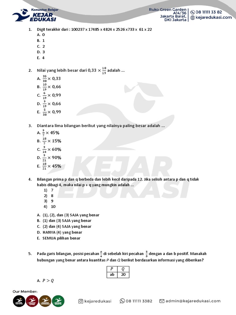 Soal Teori Bilangan | PDF